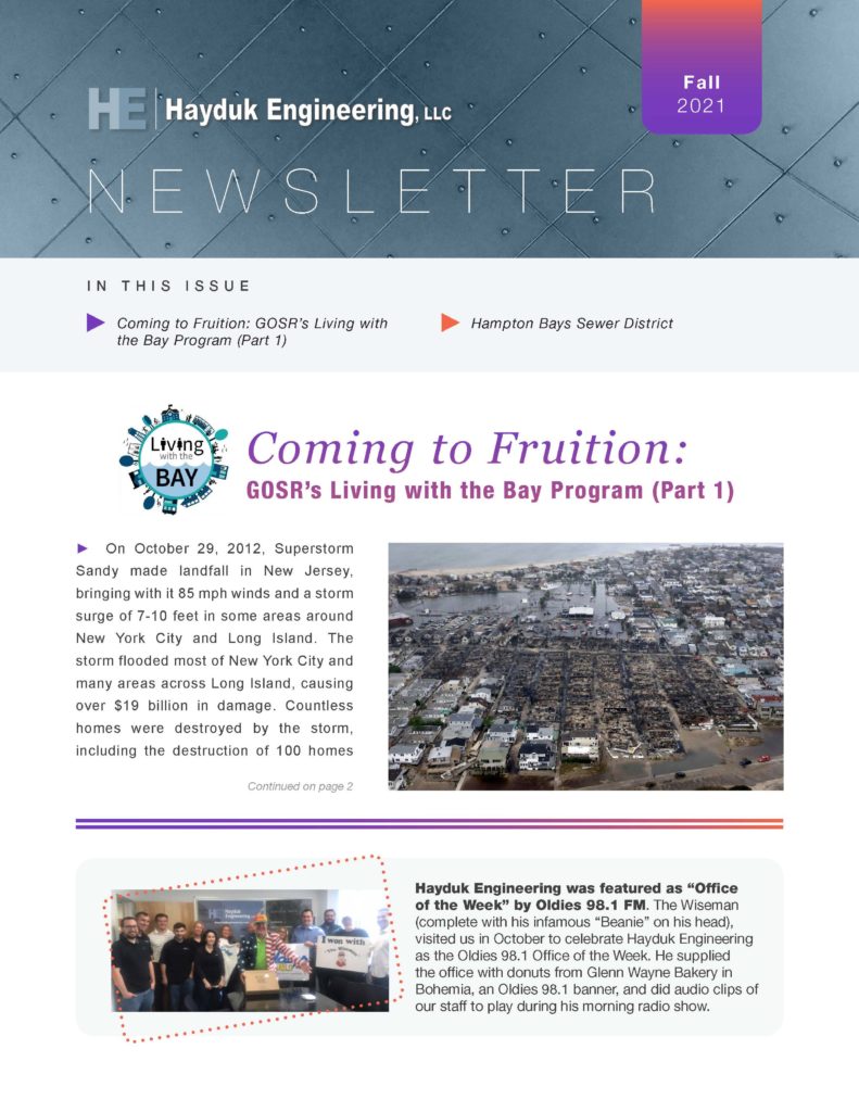 2021 Fall Newsletter - Hayduk Engineering: Consulting Engineers, Long ...